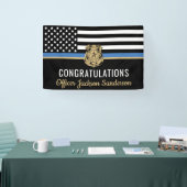 Police Retirement Law Enforcement Thin Blue Line Banner | Zazzle