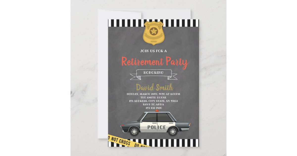 Police retirement party invitation | Zazzle