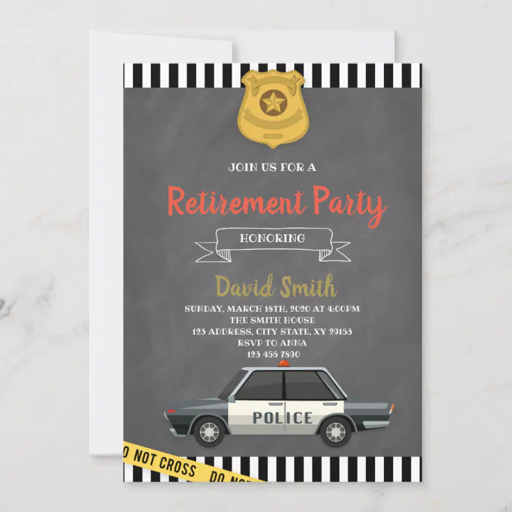 Police retirement party invitation | Zazzle