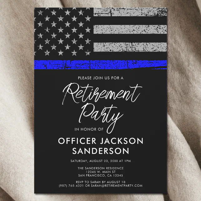Police Retirement Party Law Enforcement Officer Invitation | Zazzle