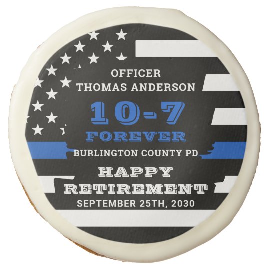 Police Retirement Party Personalize Thin Blue Line Sugar Cookie ...