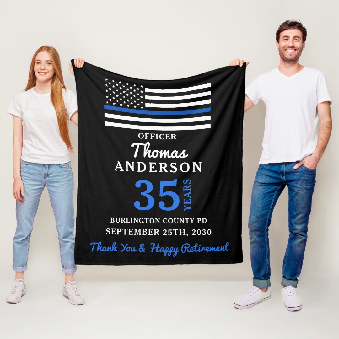 Police Retirement Personalized Law Enforcement Fleece Blanket | Zazzle