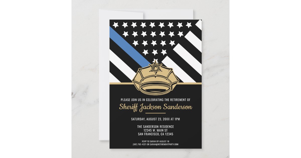 Police Retirement Sheriff Law Enforcement Invitation | Zazzle