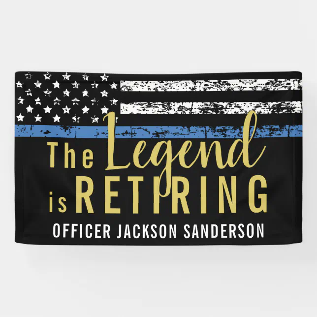 Police Retirement Thin Blue Line Law Enforcement Banner | Zazzle