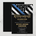 Police Retirement Thin Blue Line Law Enforcement Invitation | Zazzle