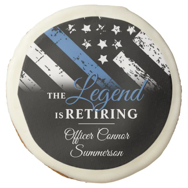 Police Retirement Thin Blue Line Law Enforcement Sugar Cookie | Zazzle