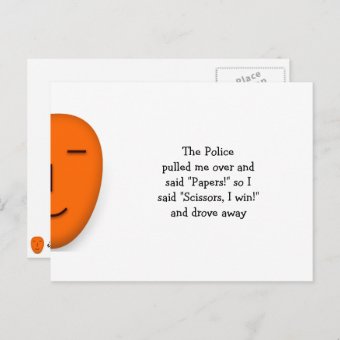 Police Rock Paper Scissors - Send a Smile Postcard | Zazzle