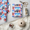 Police Santa Police Car Winter Scene Christmas Wrapping Paper | Zazzle