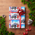 Police Santa Police Car Winter Scene Christmas Wrapping Paper | Zazzle