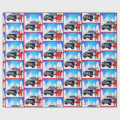 Police Santa Police Car Winter Scene Christmas Wrapping Paper | Zazzle