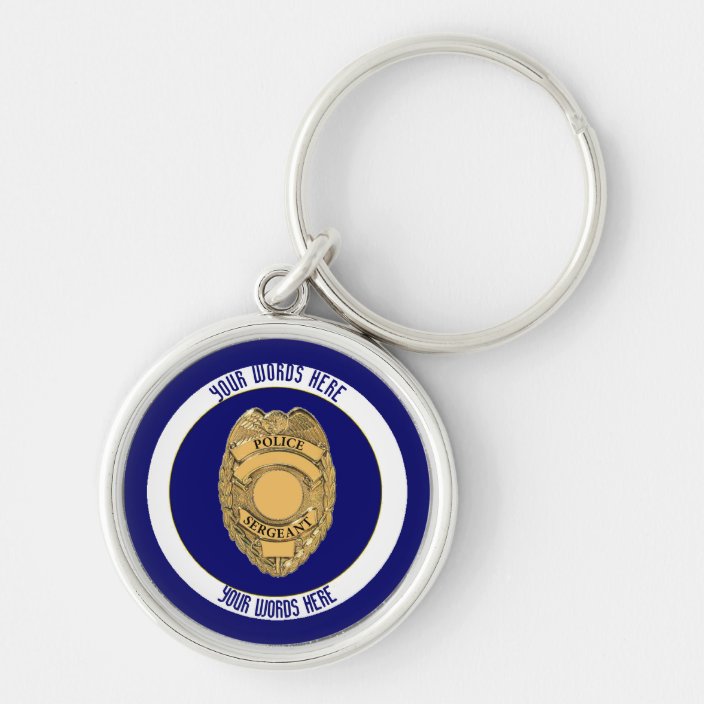 Police Sergeant Badge Custom Keychain | Zazzle.com