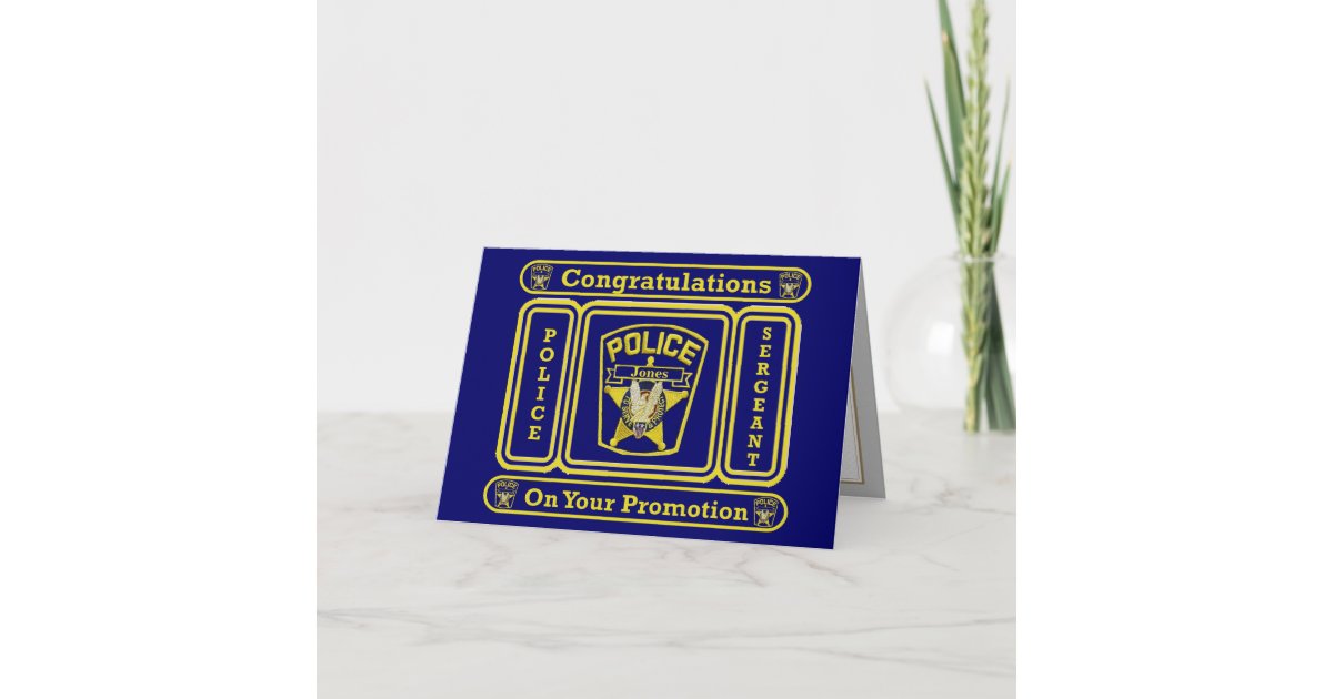 Police Sergeant Promotion Card | Zazzle