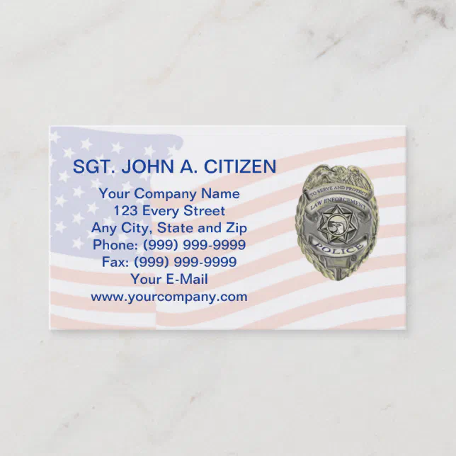 police sheriff deputy law enforcement card | Zazzle