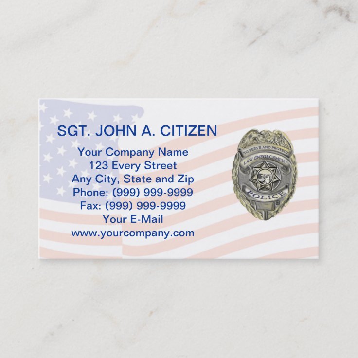 police sheriff deputy law enforcement card | Zazzle