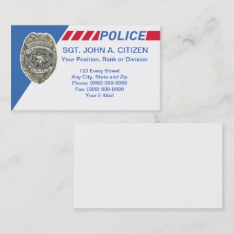 police sheriff deputy law enforcement card | Zazzle