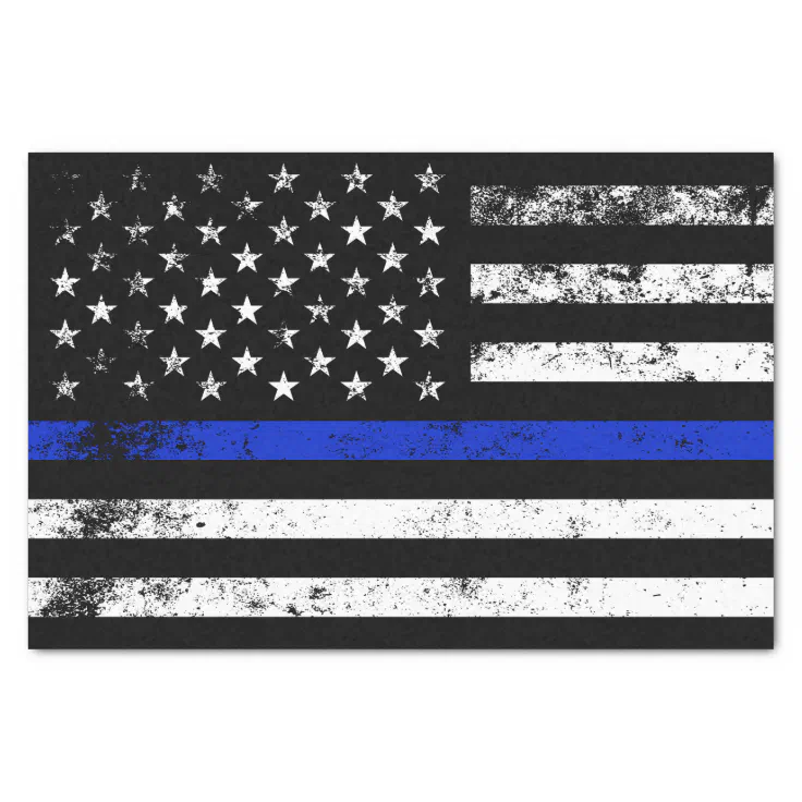 Police Styled Distressed American Flag Tissue Paper | Zazzle