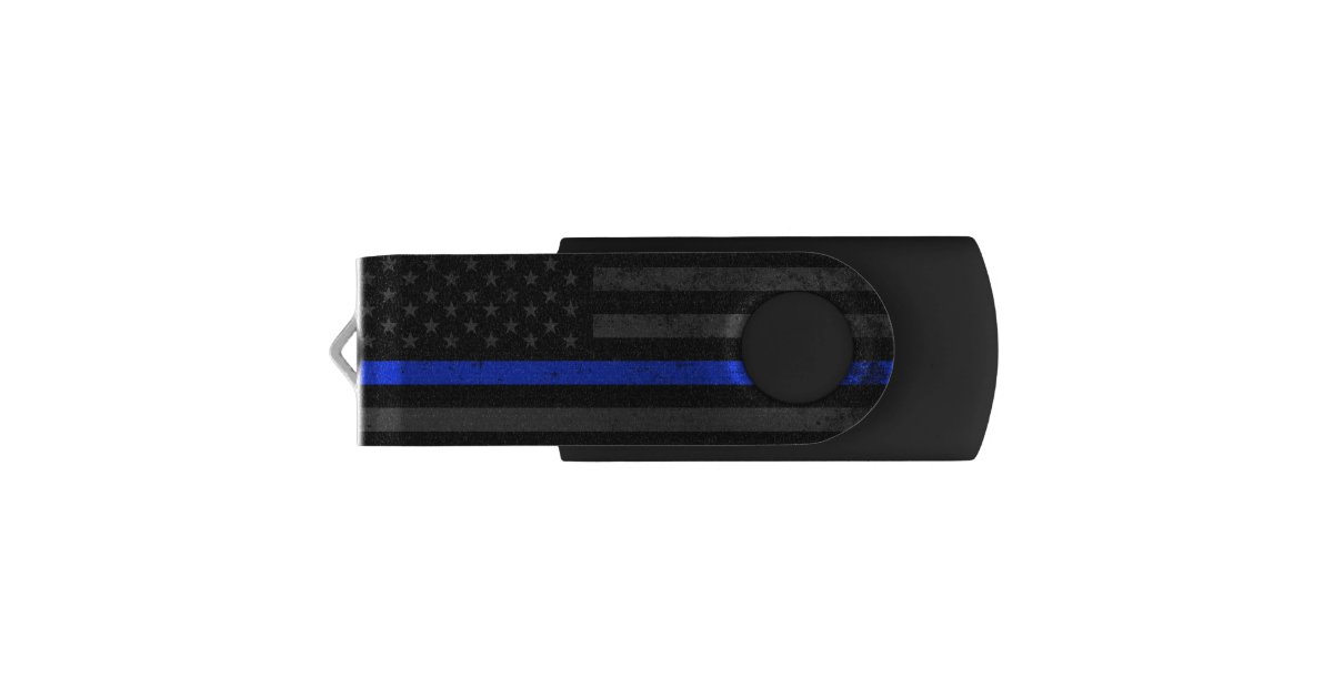 Police Styled Distressed American Flag USB Flash Drive | Zazzle