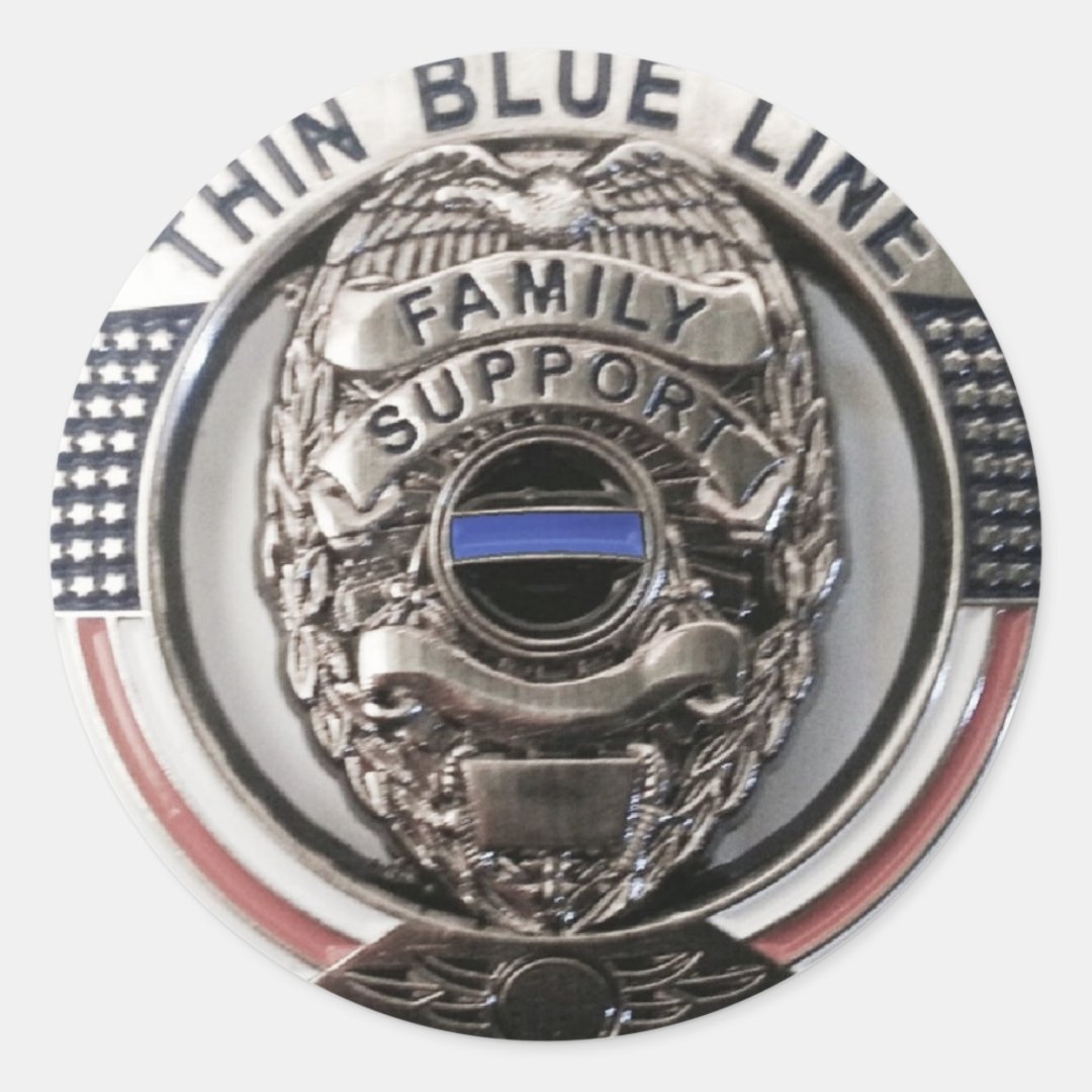 Police Support Classic Round Sticker | Zazzle