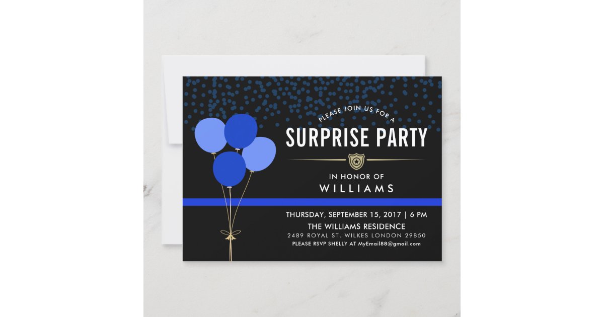 Police Surprise Party Invitation | Zazzle