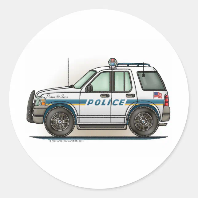 Police SUV Cruiser Car Cop Car Sticker | Zazzle