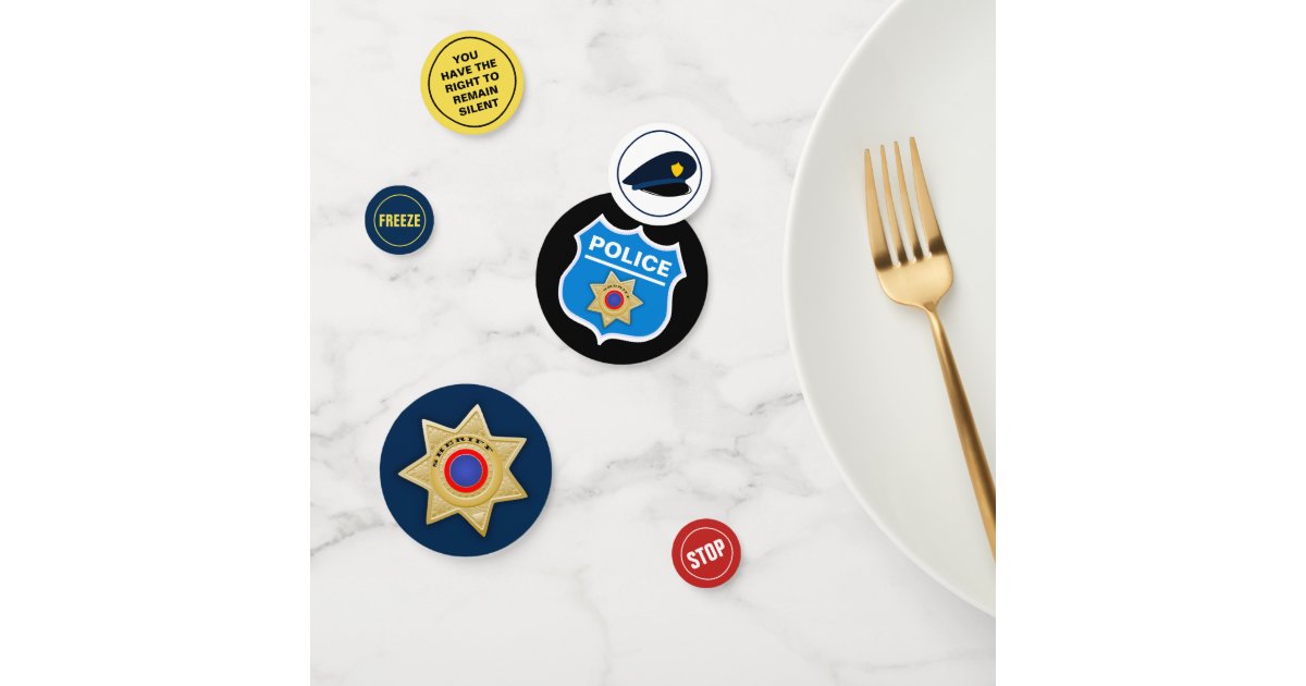 Police Theme Birthday Party Confetti | Zazzle