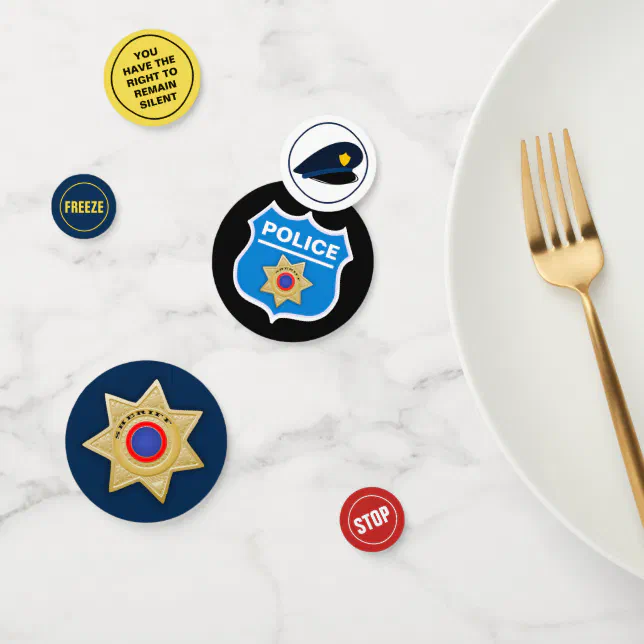 Police Theme Birthday Party Confetti | Zazzle