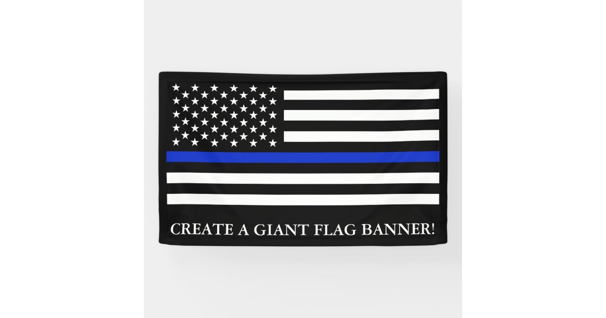 Police Themed American flag Banner | Zazzle