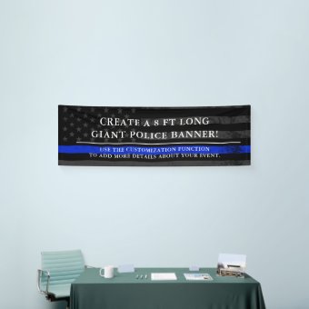 Police Themed American Flag Dark Backdrop Banner | Zazzle