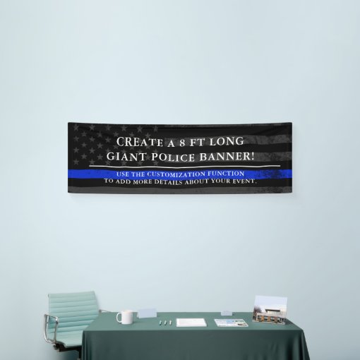 Police Themed American Flag Dark Backdrop Banner | Zazzle