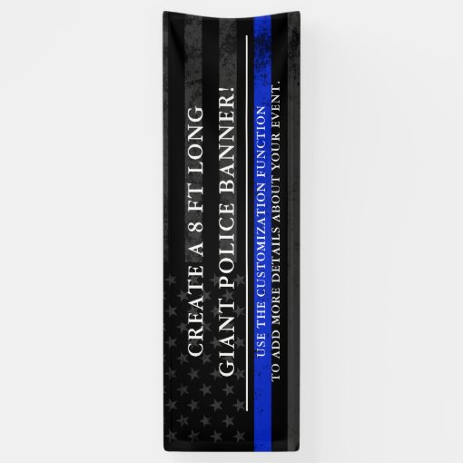Police Themed American Flag Dark Backdrop Banner | Zazzle