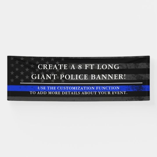Police Themed American Flag Dark Backdrop Banner | Zazzle.com
