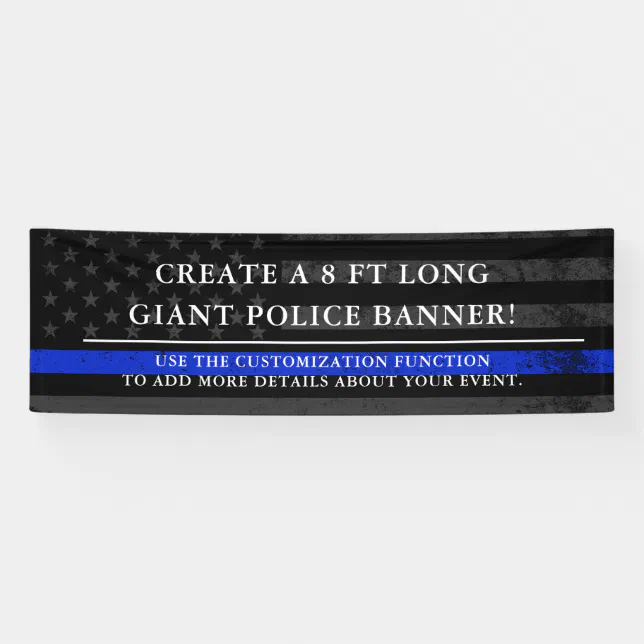 Police Themed American Flag Dark Backdrop Banner | Zazzle