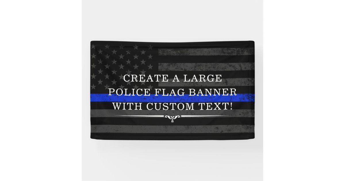 Police Themed American Flag Dark Backdrop Banner | Zazzle