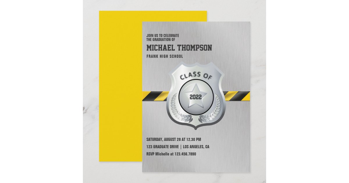 Police themed Graduation Party Invitation | Zazzle