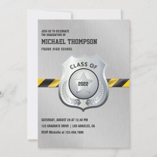 Police themed Graduation Party Invitation | Zazzle