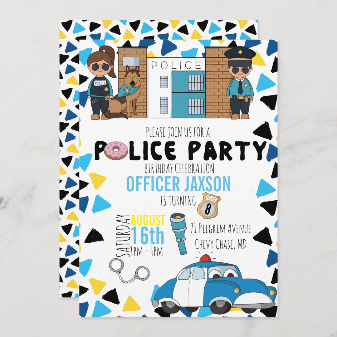 Police Themed Party Invitation | Zazzle