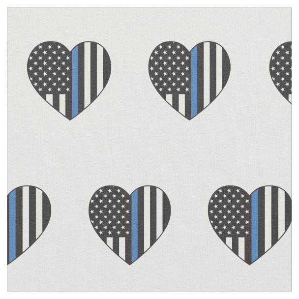 Support Police Officers Thin Blue Line Fabric | Zazzle
