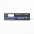 Police Thin Blue Line American Flag Monogrammed Desk Name Plate | Zazzle