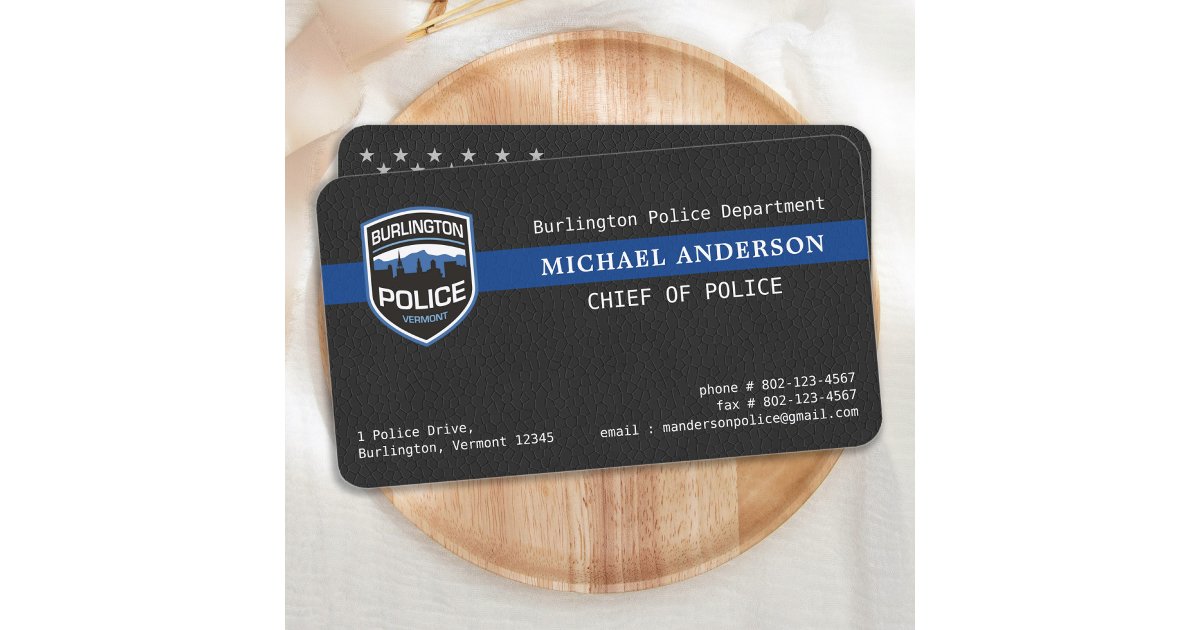 Police Thin Blue Line Custom Logo Law Enforcement Business Card | Zazzle