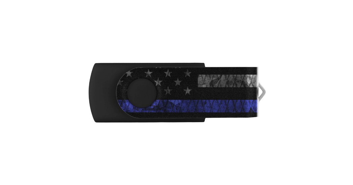 Police Thin Blue Line Flag Flash Drive | Zazzle