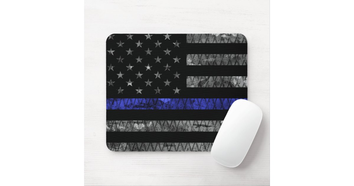 Police Thin Blue Line Flag Mouse Pad | Zazzle