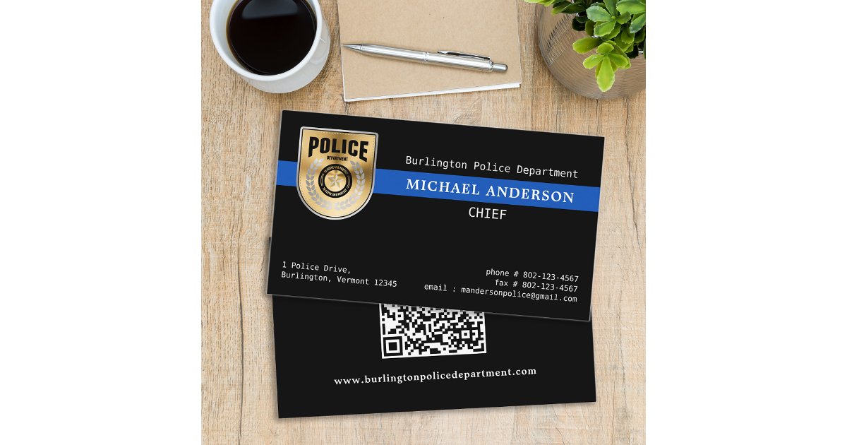 Police Thin Blue Line Law Enforcement Custom Logo Business Card | Zazzle