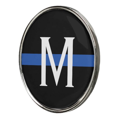 Police Thin Blue Line Monogram Golf Ball Marker | Zazzle