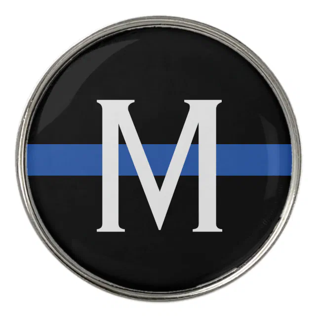 Police Thin Blue Line Monogram Golf Ball Marker | Zazzle