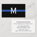 Police Thin Blue Line Monogrammed Professional Business Card | Zazzle