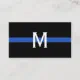 Police Thin Blue Line Monogrammed Professional Business Card | Zazzle