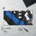 Police Thin Blue Line Personalized Modern Monogram Desk Mat | Zazzle