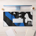 Police Thin Blue Line Personalized Modern Monogram Desk Mat | Zazzle