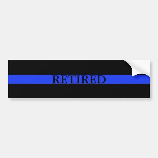 Police Thin Blue Line Retired Bumper Sticker | Zazzle.com