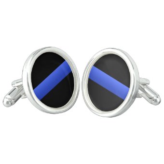 Police Thin Blue Line Style Cufflinks | Zazzle